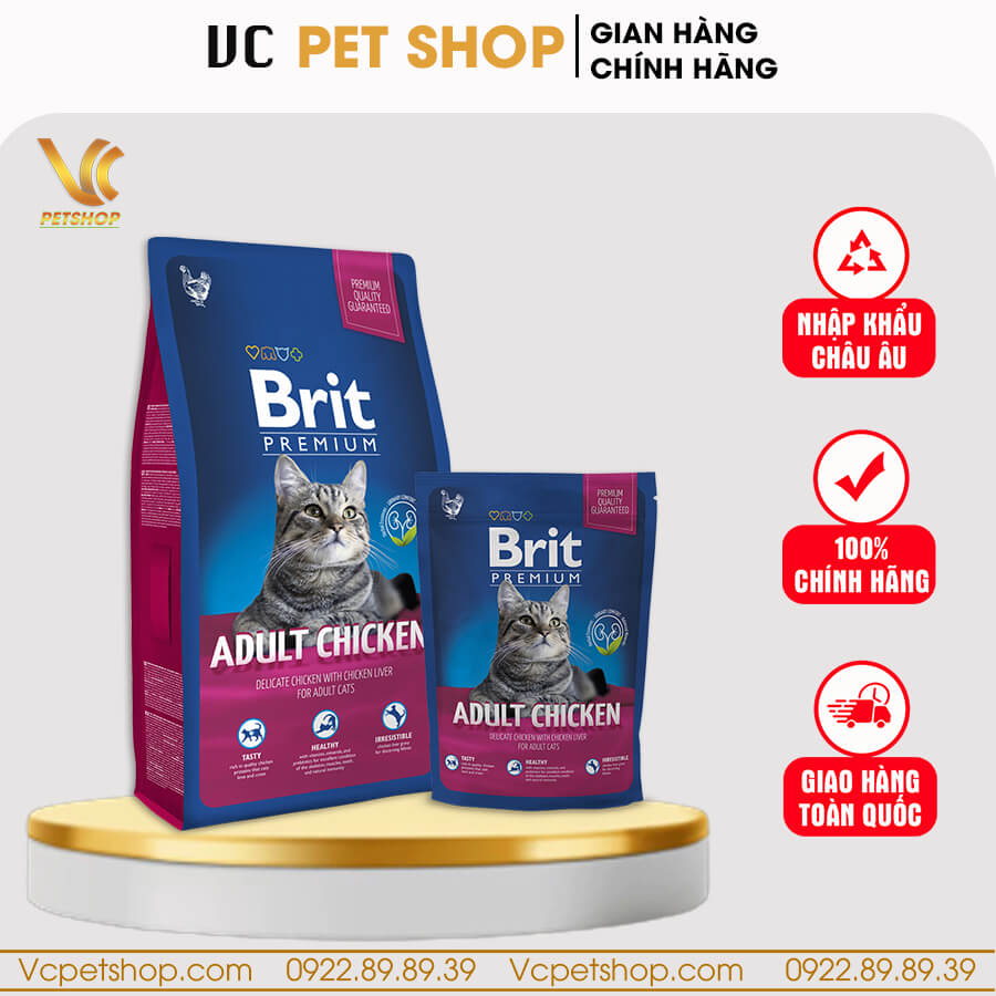 Brit Premium Adult Chicken - Thức ăn cho mèo trưởng thành vị thịt gà