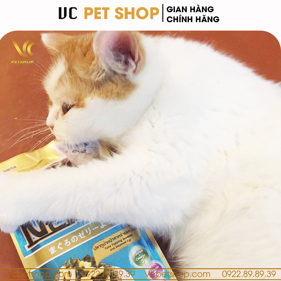 Pate Nekko Jelly Cho Mèo Vị Cá Ngừ Rắc Trứng Hấp & Rong Biển 70g