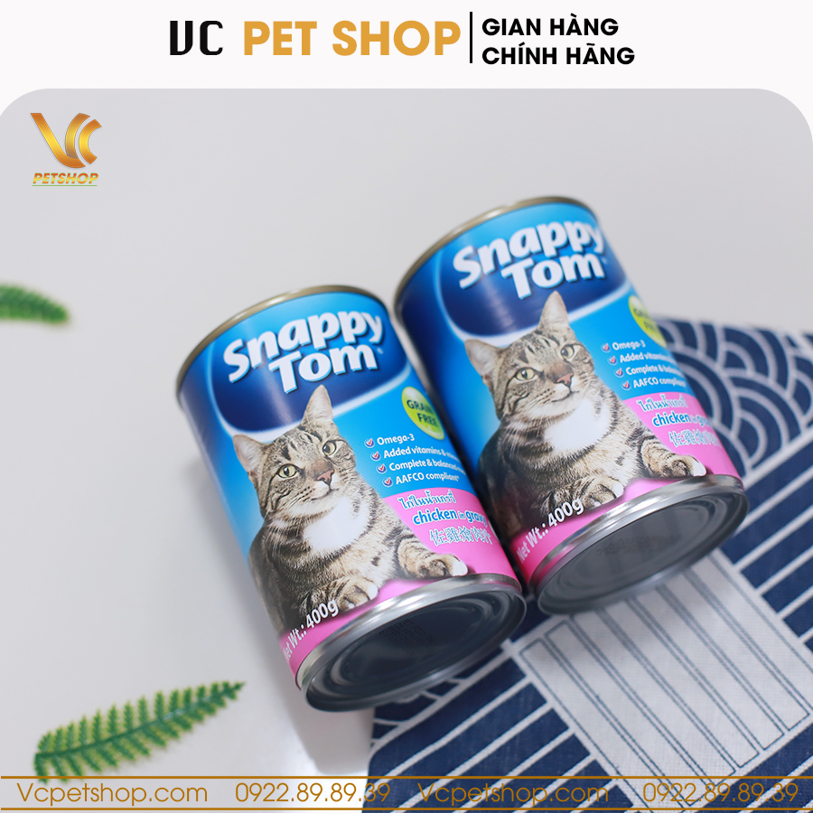 Pate Snappy Tom 400g Cho Mèo Vị Thịt Gà Nước Sốt - VC Pet Shop